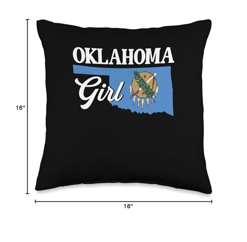 Oklahoma Girl | American USA State | Oklahoma Map Throw Pillow