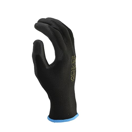 G & F Work Gloves for Men, Lightweight Grip, Polyurethane Coated, Touchscreen Compatible, Flexible & Breathable, Durable Construction, Ideal for Gardening, Mechanics, and General Duty Tasks, 12 Pairs