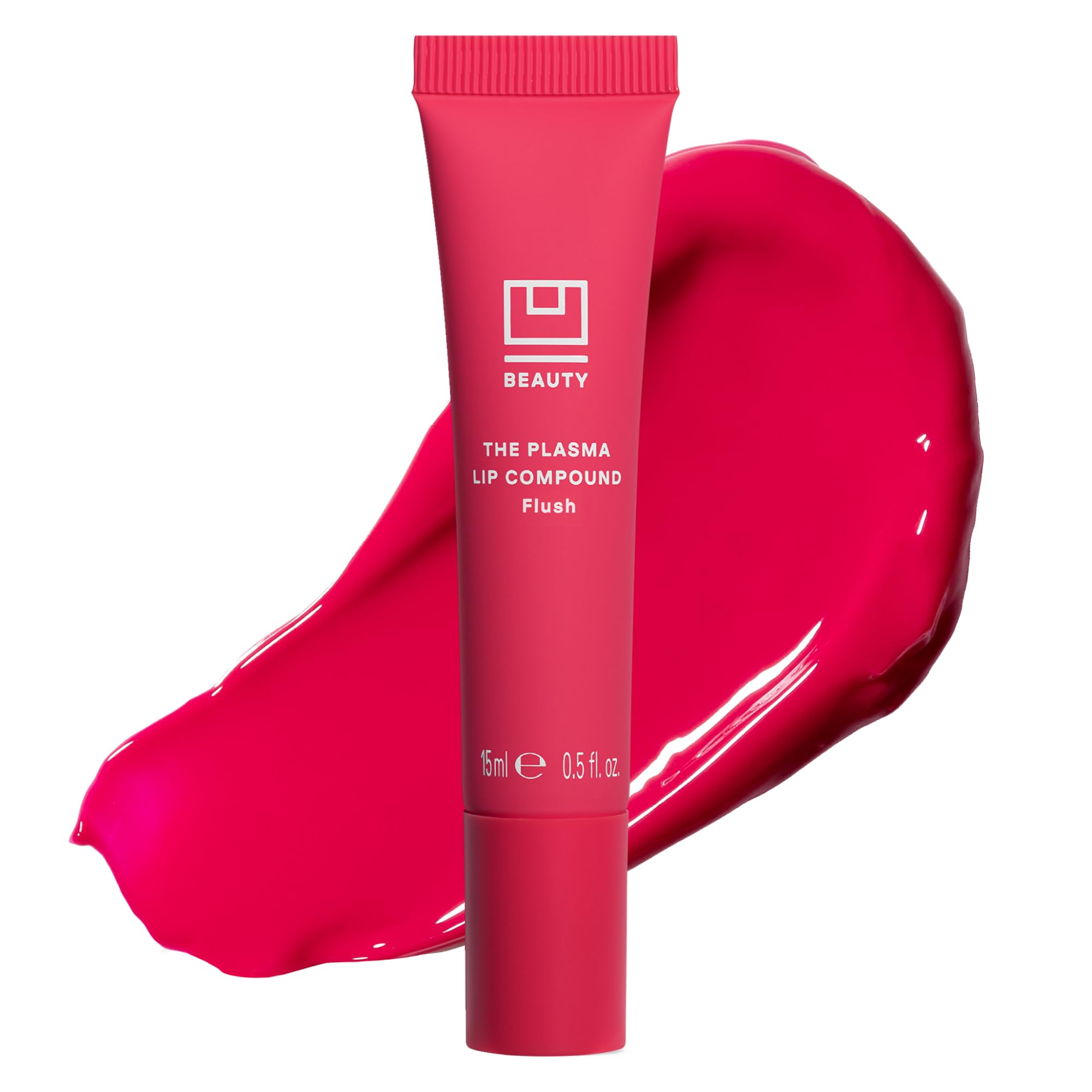 U Beauty The PLASMA Tinted Lip Compound Anti-Wrinkle & Anti-Aging Treatment - Shimmery Plumping Lip Gloss with Hyaluronic Acid, Shea Butter, Salicylic Acid & Peptides to Deeply Hydrate,Flush - 15 mL