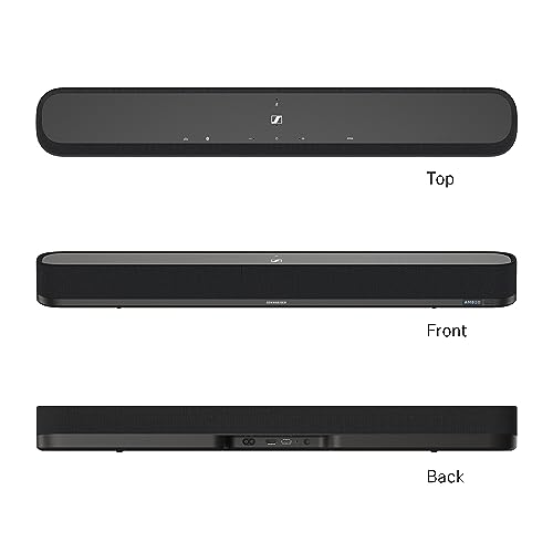 Sennheiser AMBEO Soundbar Mini - Immersive 3D Audio for TV, Movies, and Music - Compact Device with Powerful Adaptive Features, Multiple Connectivity and Intuitive Usage