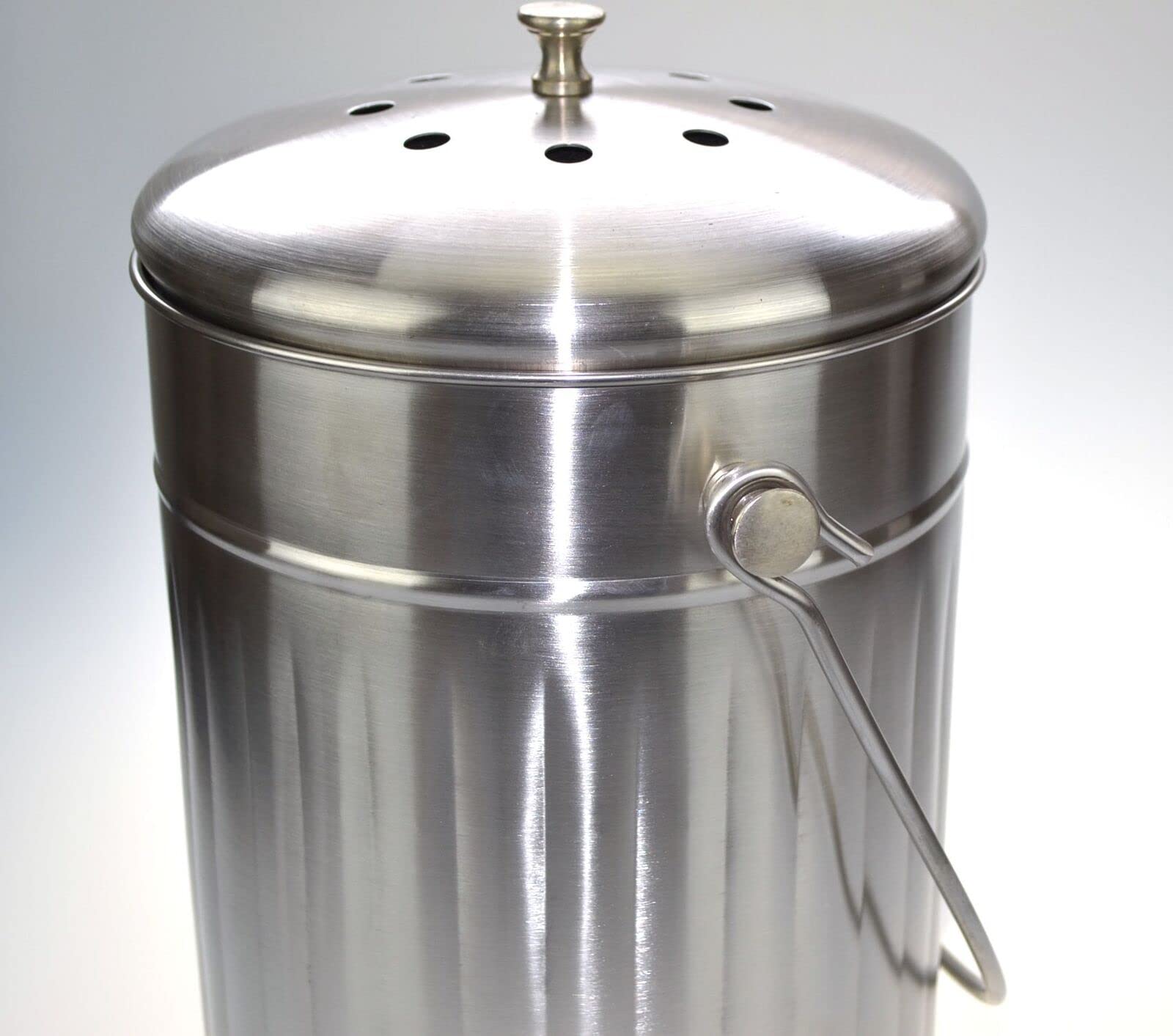Kitchen Craft Large Food Waste Bin, Stainless Steel, 5 Litre