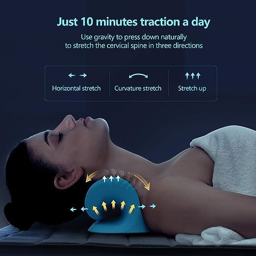 CAPELITE Neck Stretcher, Neck Cloud Pain Relief -Cervical Traction Device Posture Corrector,Neck Hump Pillow Corrector Traction for Spine and Neck Pain Alignment