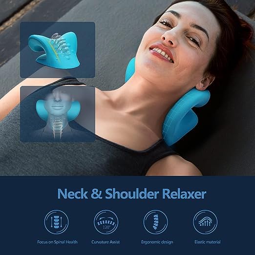CAPELITE Neck Stretcher, Neck Cloud Pain Relief -Cervical Traction Device Posture Corrector,Neck Hump Pillow Corrector Traction for Spine and Neck Pain Alignment
