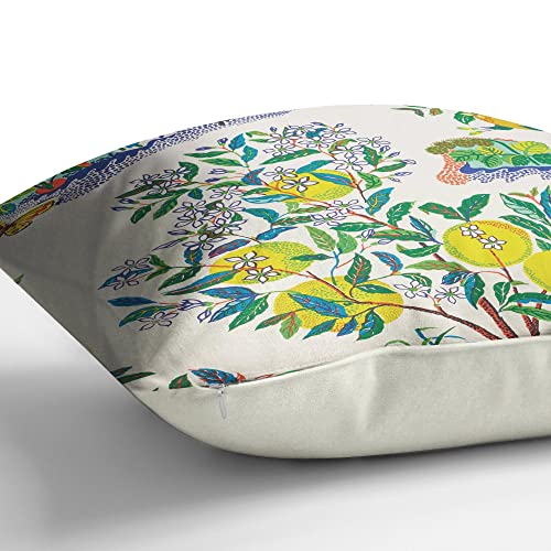 Tritard Outdoor Pillow Covers Set of 2 Lemon Butterfly Pillow Covers Cushion Cover, 18x18 Inches
