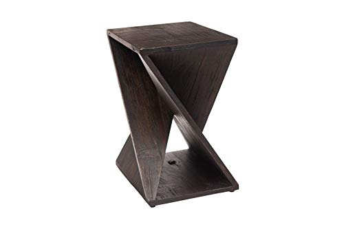 Nordic Style Dark Teak Spa Bath Decor Indoor/Outdoor Twisted Stool