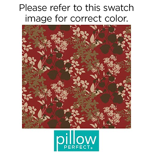 Pillow Perfect Outdoor/Indoor Monserrat/Montifleuri Sangria Lumbar Pillows, 11.5" x 18.5", Brown, 2 Count