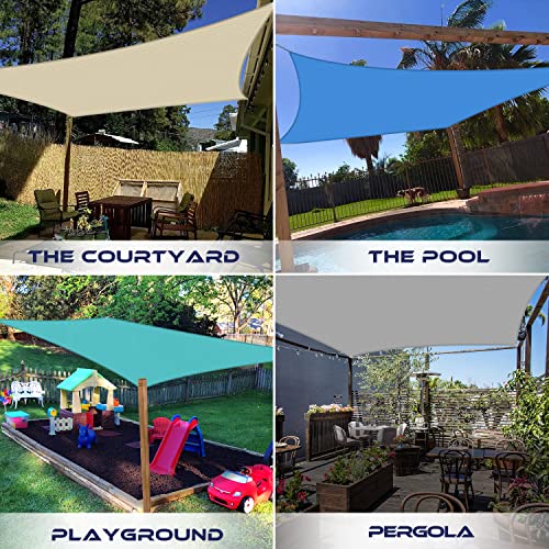 Windscreen4less 12'x16' Sun Shade Sail for Outdoor Patio Backyard UV Block Awning with Steel D-Rings Brown Coffee Rectangle, Custom, 12ft x 16ft
