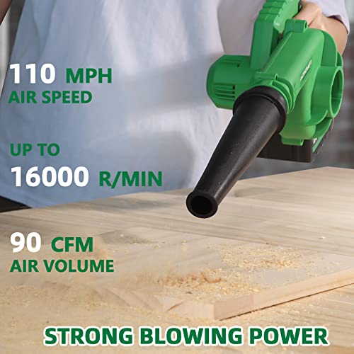 ALTOCRAFT 2-in-1 Jobsite Cordless Blower & Vacuum,20V Max Lightweight Handheld Small Dry Leaf Sawdust Blower Cleaner with 3.0Ah Battery and Charger,110MPH for Workshop Car Dust Blowing and Vacuuming