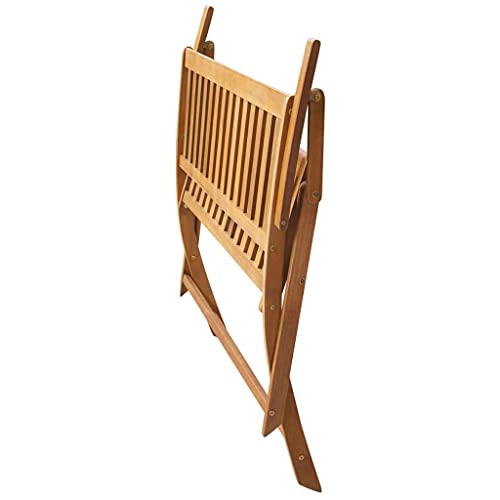vidaXL Folding Garden Bench, Patio Wooden Bench with Armrest, Foldable Acacia Wood Garden Bench for Porch Balcony, Solid Wood Acacia