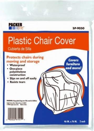 AllBoxes Direct SP-9050 Plastic Chair Cover Protection For All Your Moving & Storage (Pack of 2)