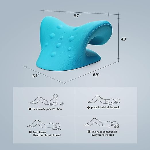 CAPELITE Neck Stretcher, Neck Cloud Pain Relief -Cervical Traction Device Posture Corrector,Neck Hump Pillow Corrector Traction for Spine and Neck Pain Alignment
