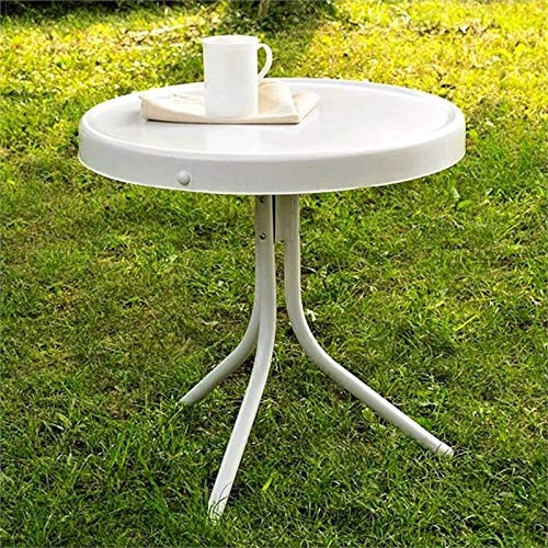 Crosley Furniture Gracie Retro 20-inch Metal Outdoor Side Table - Alabaster White