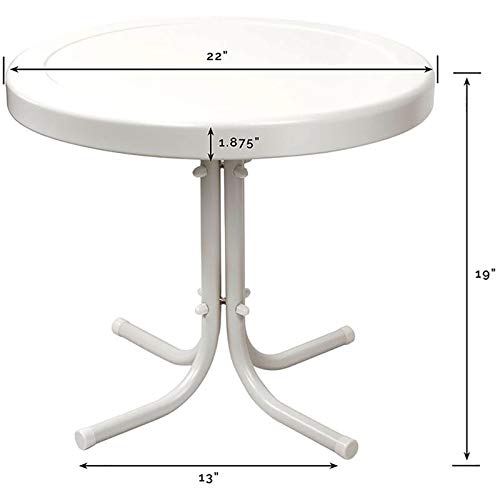 Crosley Furniture Gracie Retro 20-inch Metal Outdoor Side Table - Alabaster White