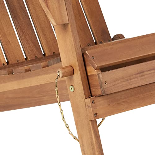 Amazon Aware FSC Certified Outdoor Folding Adirondack Chair, Acacia Wood, Natural Finish
