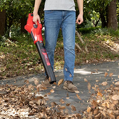 POWERWORKS XB 20V Cordless Leaf Blower with 2Ah Battery and Charger,310 CFM / 85 MPH & 2-Speed Mode, Battery Powered Leaf Blowers for Lawn Care