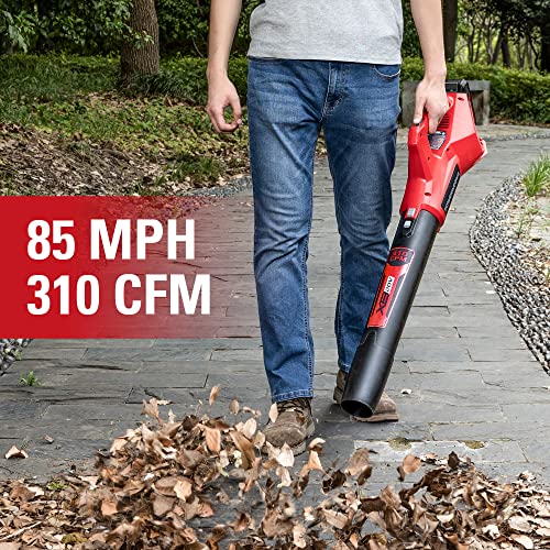 POWERWORKS XB 20V Cordless Leaf Blower with 2Ah Battery and Charger,310 CFM / 85 MPH & 2-Speed Mode, Battery Powered Leaf Blowers for Lawn Care