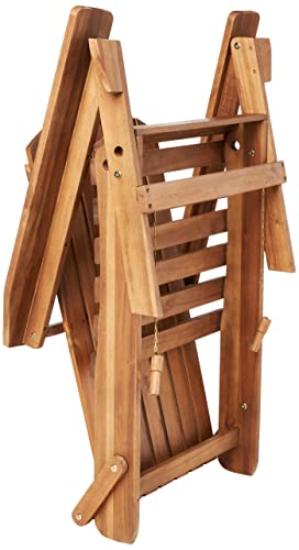Amazon Aware FSC Certified Outdoor Folding Adirondack Chair, Acacia Wood, Natural Finish