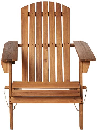 Amazon Aware FSC Certified Outdoor Folding Adirondack Chair, Acacia Wood, Natural Finish