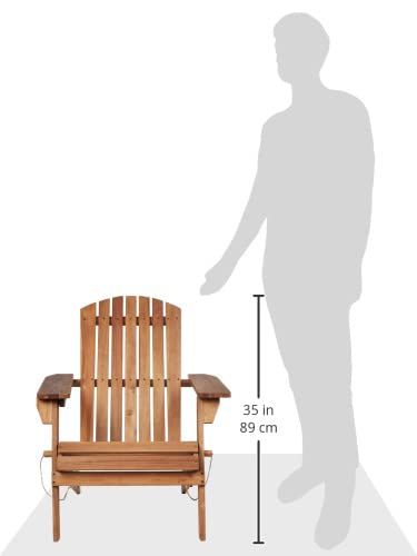 Amazon Aware FSC Certified Outdoor Folding Adirondack Chair, Acacia Wood, Natural Finish