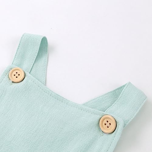 1st Birthday Outfit Boy, Smash Cake Outfit Boy Infant Baby Boho One-Piece Sleeveless Cotton Backless Overalls Romper Summer Jumpsuit Clothes for Cake Smash Photo Shoot Light Blue 12-18 Months