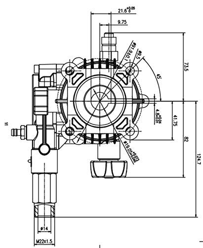 2400-2800PSI Pressure Washer Replacement Pump, 3/4" Shaft Horizontal Pressure Pump Replacement Power Washer Pump Universal Pumps for Power Washer
