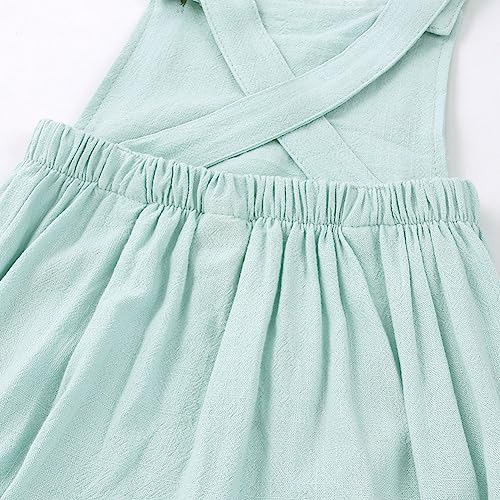 1st Birthday Outfit Boy, Smash Cake Outfit Boy Infant Baby Boho One-Piece Sleeveless Cotton Backless Overalls Romper Summer Jumpsuit Clothes for Cake Smash Photo Shoot Light Blue 12-18 Months
