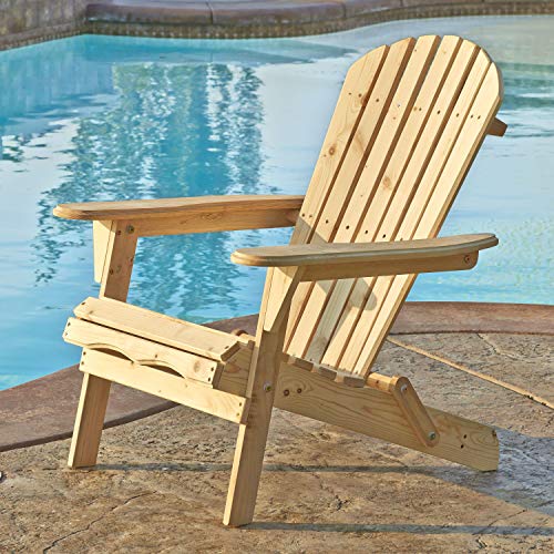 W Home Oceanic Adirondack Chair, Standard, Natural Finish