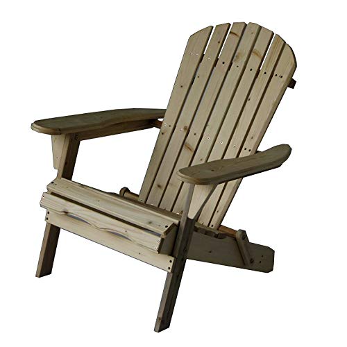 W Home Oceanic Adirondack Chair, Standard, Natural Finish