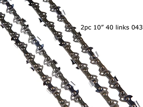 2PC 10-Inch Replacement Chain for Black & Decker LCS1020 20V Max Lithium Ion Chainsaw