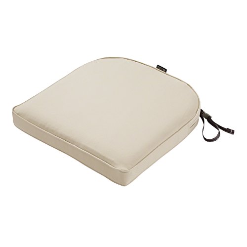 Classic Accessories Montlake FadeSafe Water-Resistant 20 x 20 x 2 Inch Contoured Patio Dining Seat Cushion, Antique Beige