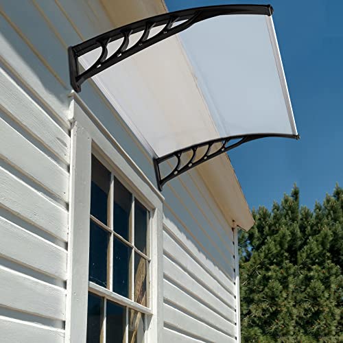 Window Awning Door Canopy, Modern Polycarbonate Front Door Canopy, Patio Awning Canopy Window Door Cover for Rain Snow Sunlight Protection Hollow Sheet