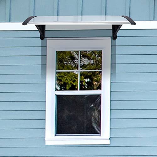 Window Awning Door Canopy, Modern Polycarbonate Front Door Canopy, Patio Awning Canopy Window Door Cover for Rain Snow Sunlight Protection Hollow Sheet