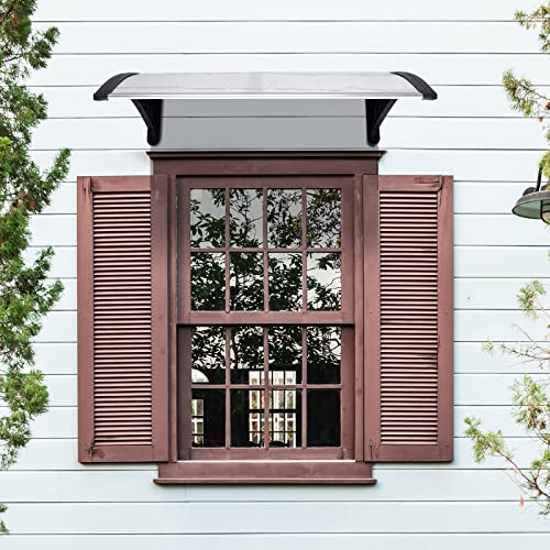 Window Awning Door Canopy, Modern Polycarbonate Front Door Canopy, Patio Awning Canopy Window Door Cover for Rain Snow Sunlight Protection Hollow Sheet
