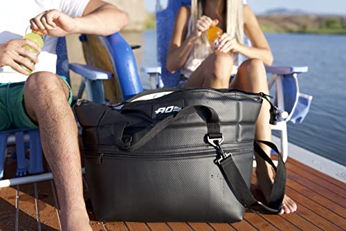 AO Coolers Carbon Soft Cooler with High-Density Insulation, Black, 36-Can