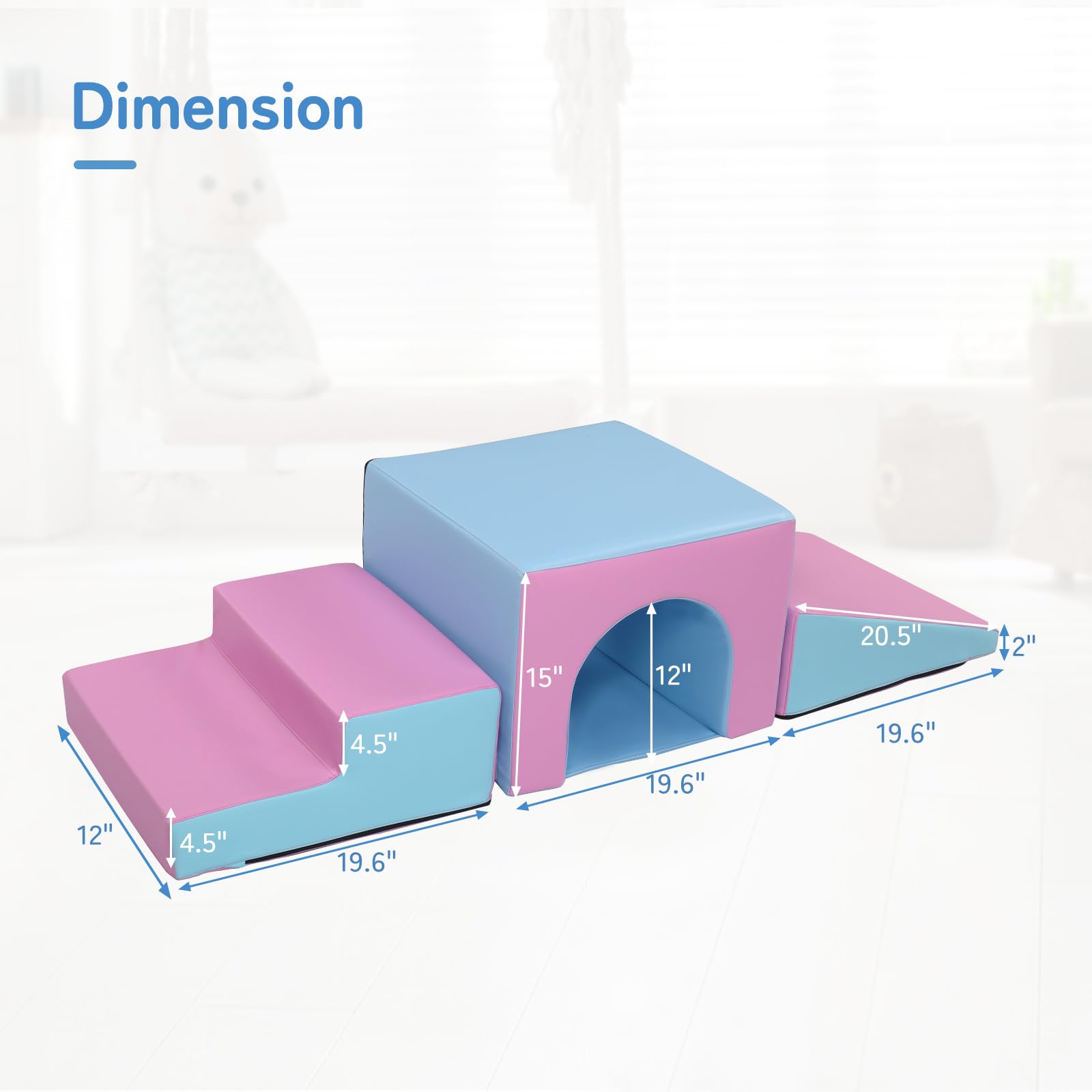 JOYMOR Indoor Soft Foam Climber Play Sets, Beginner Toddler Climber with Slide, Stairs and Ramp, Indoor Climbing Toys for Toddlers, Kids and Children