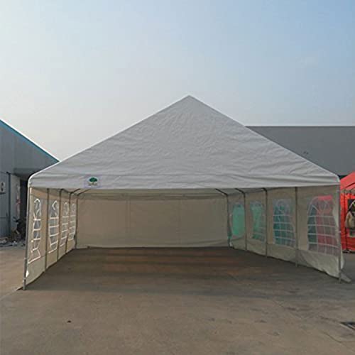 Shade Tree 30 x 20 Foot Heavy Duty Party, Event, Wedding, Carport, Canopy Shelter Tent with Windowed Sidewalls and Zippered Doorway End Walls, White