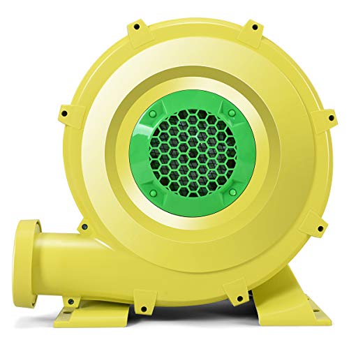HONEY JOY Air Blower, 1100 Watts 1.5HP Bounce House Blower for Inflatables, Bouncy Castle and Jump Slides, 13FT Wire & Stakes, UL Certificate, Portable and Powerful Commercial Air Blower(1100w, 1.5HP)