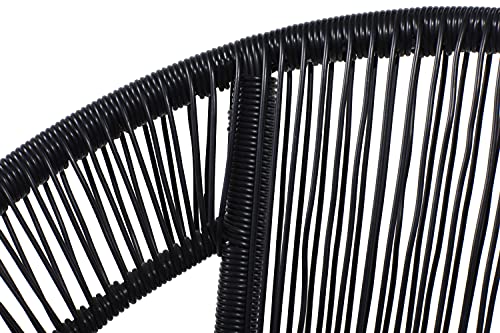 Deco 79 Contemporary Plastic Rattan Oval Outdoor Chair, 29" x 23" x 30", Black