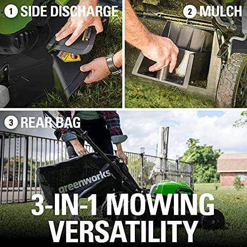 Greenworks 40V 21-Inch Self-Propelled Mower/Axial Blower Combo Kit, 5Ah USB Battery and Charger Included, CK40L510