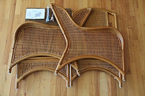 Jam Lounge Living Accent Armchair Natural Rattan Wicker Handmade Design with Cream Cushion, White Wash