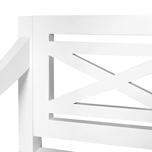 ZQQLVOO Bench with Back and Seat for Outdoors Lawn Yard Porch,Grand Patio Outdoor Bench Garden Bench with Armrests,Bench 38.6" Solid Mahogany Wood White