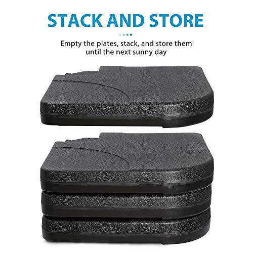 SUPER DEAL 4-Piece Heavy Duty Cantilever Offset Patio Umbrella Base, Water/Sand Filled Square Umbrella Stand 4 with Easy-to-Fill Spouts for Garden, Backyard and Poolside Black
