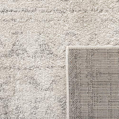 SAFAVIEH Adirondack Collection 2'6" x 4' Ivory / Silver ADR119A Moroccan Boho Distressed Non-Shedding Living Room Bedroom Accent Rug