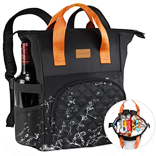 BAGSPRITE Insulated Backpack Cooler for Women, Soft Cooler Backpack with Ice Pack, 24 Can Small Ice Chest Backpack, Waterproof Large Insulated Lunch Bags, Small Lunch Backpack for Camping, Beach