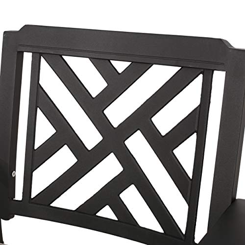 Christopher Knight Home Waterford Outdoor Dining Chairs, Light Beige + Antique Matte Black
