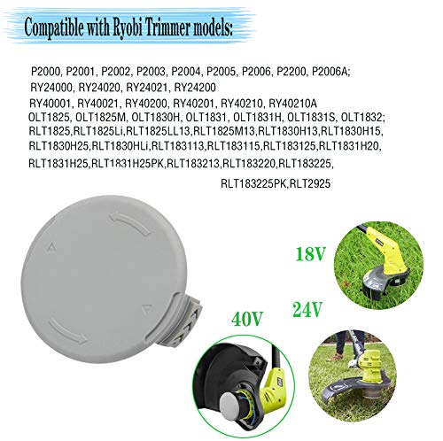 BOOTOP PIN AC14HCA Spool Cap, 522994001 One+ Replacement Spool Cap Compatible with Ryobi 18V, 24V, 40V Cordless Trimmers, Spool Cover 993373001 for P2000 P2005 P2006 RY24021 Weed Eater Parts