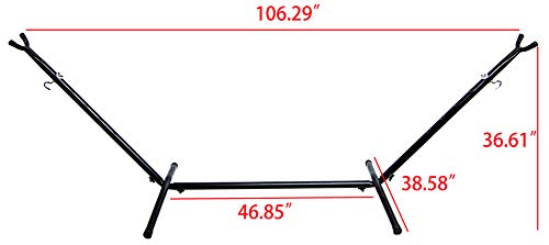 BalanceFrom Double Hammock with Space Saving Steel Stand and Portable Carrying Case, 450-Pound Capacity