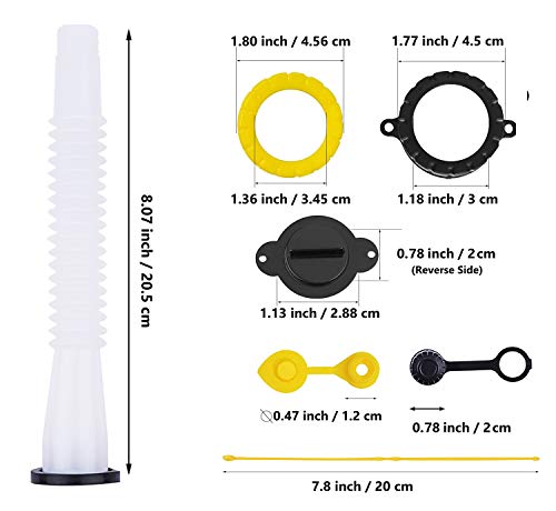 Replacement Gas Can Spouts Improved Design Flexible Pour Nozzle for Older Gas Can Fuel Water Jug 1 2 5 Gal White