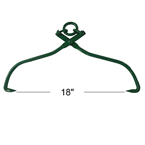 Timber Claw Hook, 18in - Log Lifting Tongs Heavy Duty Grapple Timber Claw, Lumber Skidding Tongs Logging Grabber 18" Jaw Opening