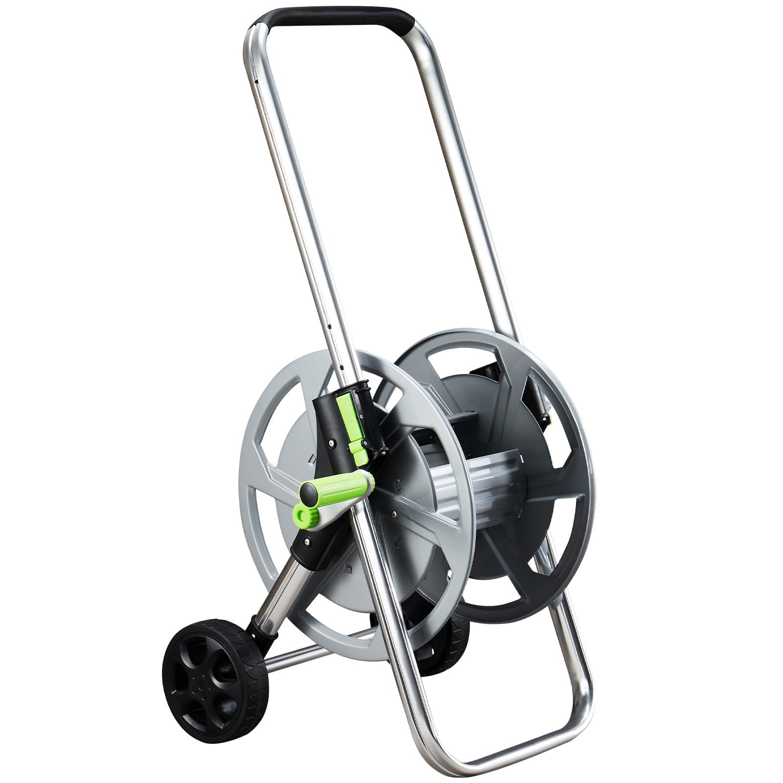 YESTAR Hose Reel Cart Hold Up to 130 ft of 5/8 inch Hose Garden Water Hose Carts Mobile Tools with 2 Wheels, Heavy Duty Powder-coated Steel Outdoor Planting with Storage Basket, for Garden, Yard, Lawn